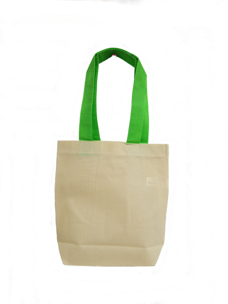 Clearance Mini Budget Totes with Colored Handles (NOT CANVAS)